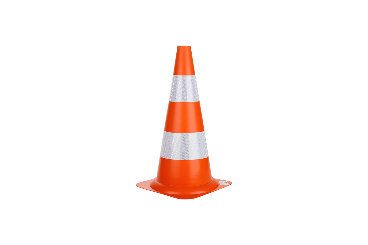 CONE LARANJA E BRANCO 50CM REFLETIVO - Valseg